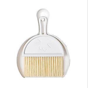 Small Dustpan and Brush Set, Mini Hanging Keyboard Laptop Broom Dustpan, Table Desk Cleaning Broom and Dust Pans, Mini Hand Broom and Dustpan Cleaning Tool for Cars, Desk, Keyboard, Countertop(White)