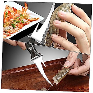 CIYODO Shrimp Removal Artifact Shrimp Deveiner Tool Shrimp Cleaner Shrimp Sheller Seafood Cleaner Shrimp Peeling Tool Shrimp Line Cleaner Peeler Kitchen Gadgets Wood