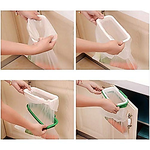 GARASANI Trash Bag Holder, Hanging for Kitchen, Bathroom, Dorm Room, Office Garbage Bag Holder with Trash Bin Storage Rack 8.85" x 4.9" (Color Random)