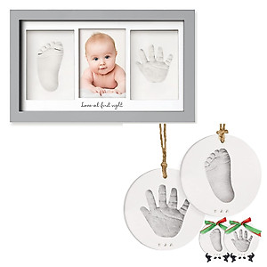 KeaBabies Baby Hand and Footprint Kit & Personalized Baby Foot Printing Kit for Newborn - Baby Prints Duo Photo Frame for Newborn - Baby Footprint Kit for Toddlers