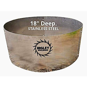 18" Deep Fire Pit Liner-Campfire Ring 45" Diameter Stainless Steel