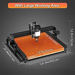 500W CNC Router Machine, 4540 CNC Machine for Metal, 3-Axis Stainless Steel Engraving Milling Machine for Carving Cutting Wood Acrylic PCB MDF Nylon, Working Area 430x390x90mm (16.9x15.4x3.5”)