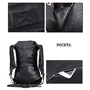 HANXIUCAO Skull Backpack Rivet Punk Backpack Black Metal 3D Stereo Backpack