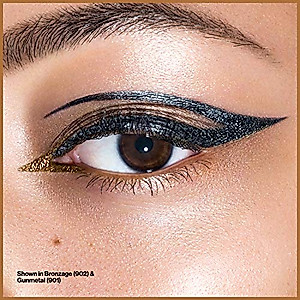 Revlon So Fierce! Chrome Ink Liquid Eyeliner, Longlasting Bold Metallic Pen Liner with Dip Ink Cap for Pearl, Shimmer Blend, 902 Bronzage, 0.03 oz.