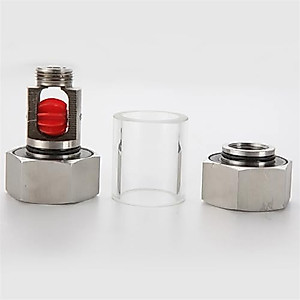 1/4" 3/8" 1/2" 3/4" 1" BSPT Female in-Line 304 Stainless Steel Window Sight Flow Indicator with Impeller Hydraulic Oil Water(1/2",Mini Body)