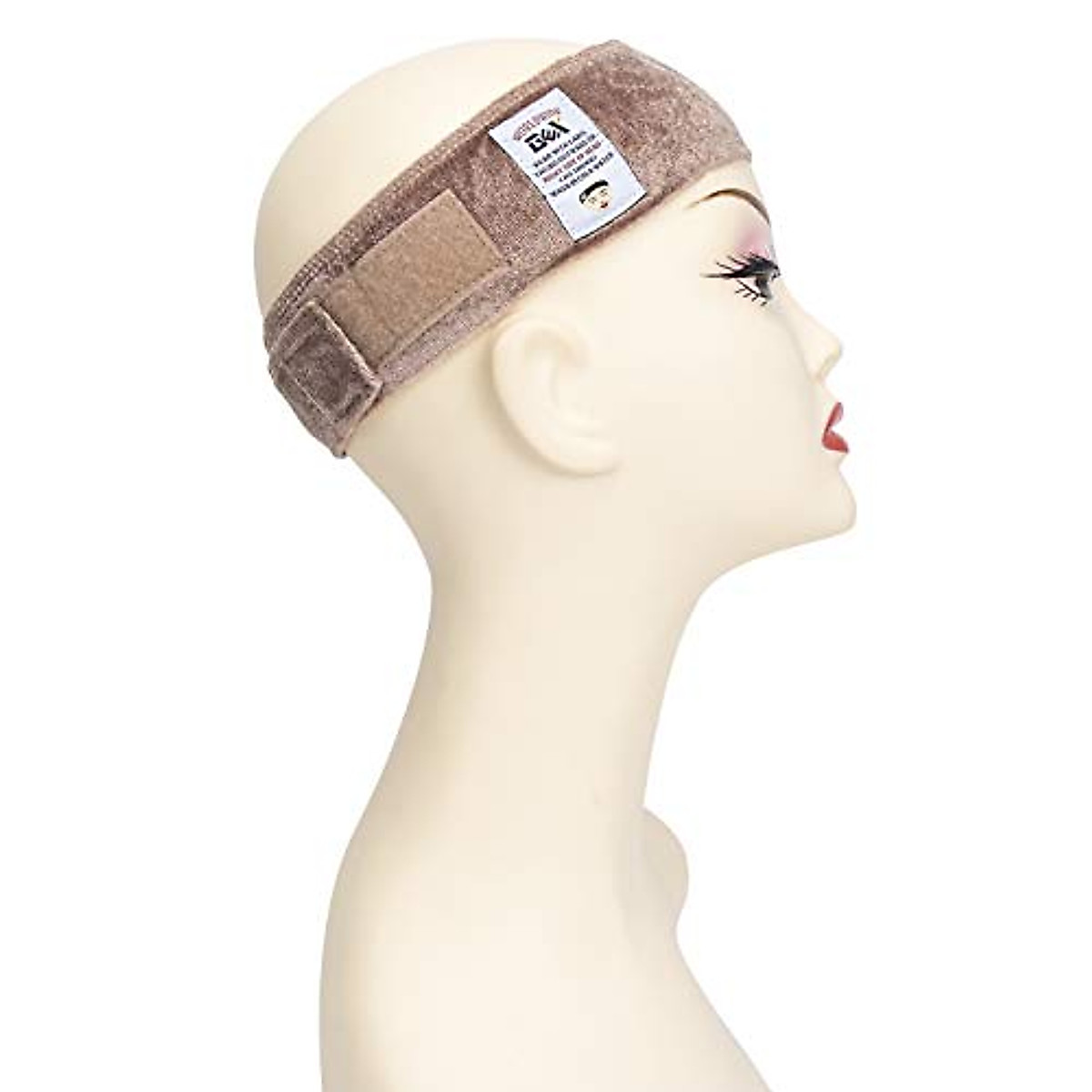 GEXWORLDWIDE GEX Beauty Flexible Velvet Wig Grip Scarf Head Hair Band Wig Band Adjustable Fastern (Nude)