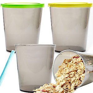 Youngever 3 Sets 32OZ Large Food Containers, Plastic Food Round Containers, Large Soup Containers with lids, Round Plastic Deli Containers with Lids
