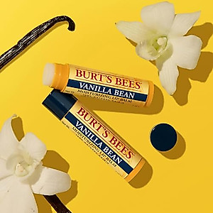 Burt's Bees Lip Balm Mothers Day Gifts for Mom - Vanilla Bean, Lip Moisturizer With Responsibly Sourced Beeswax, Tint-Free, Natural Conditioning Lip Treatment, 2 Tubes, 0.15 oz.
