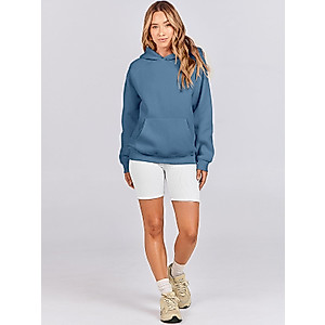 ANRABESS Women Hoodies Oversized Fleece Long Sleeve Comfy Casual Basic Pullover Sweatshirts 2025 Fall Outfits Sweater Deep Blue X-Large