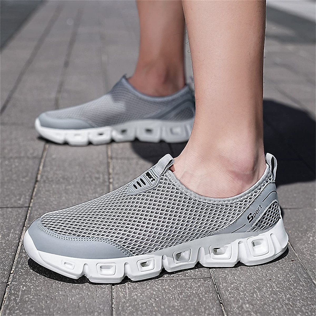 ZHOUXINGB Womens Sandals Size 10, Steel Toe Shoes for Women Sneakers Casual Sandals Running Dress Shoes Arch Support Shoes Hiking Boots Low Wedge Spring Shoes for Women 2022 Grey