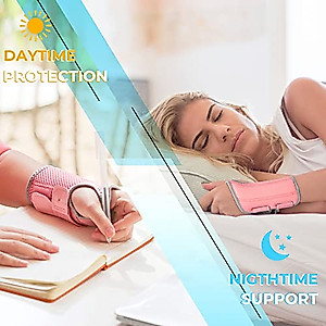 New Updated Carpal Tunnel Wrist Brace, Breathable Wrist Splint for Men & Women, Wrist Brace Night Support with 2 Adjustable Straps, Hand Brace for Tendonitis, Arthritis (Right Hand-Pink, S/M)
