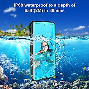 Ezanmull Galaxy S20+ / S20 Plus Case Waterproof with Built-in Screen Protector, Full Body Protection Underwater Shockproof Rugged Anti-Drop Protective Case for Samsung Galaxy S20 Plus 5G (Clear&Teal)