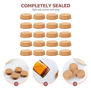 24 Pack Small Cork Lids for Jars - Wood Cork Lids for Canning, DIY Gifts, Wedding Favors - Kitchen Essential for Sealing Canning Jars