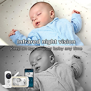 Motorola MBP844CONNECT Wireless WiFi Video Baby Monitor - 5-Inch HD Color Screen, 2-Way Talk Communication - Sound, Motion, Temperature Alert - Digital Zoom, Night Vision, 5 Lullabies - 1000ft Range