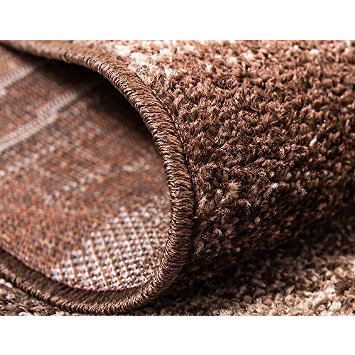 Unique Loom Autumn Collection Modern Contemporary Casual Abstract Area Rug, Rectangular 9' 0 x 12' 0, Brown/Beige Border