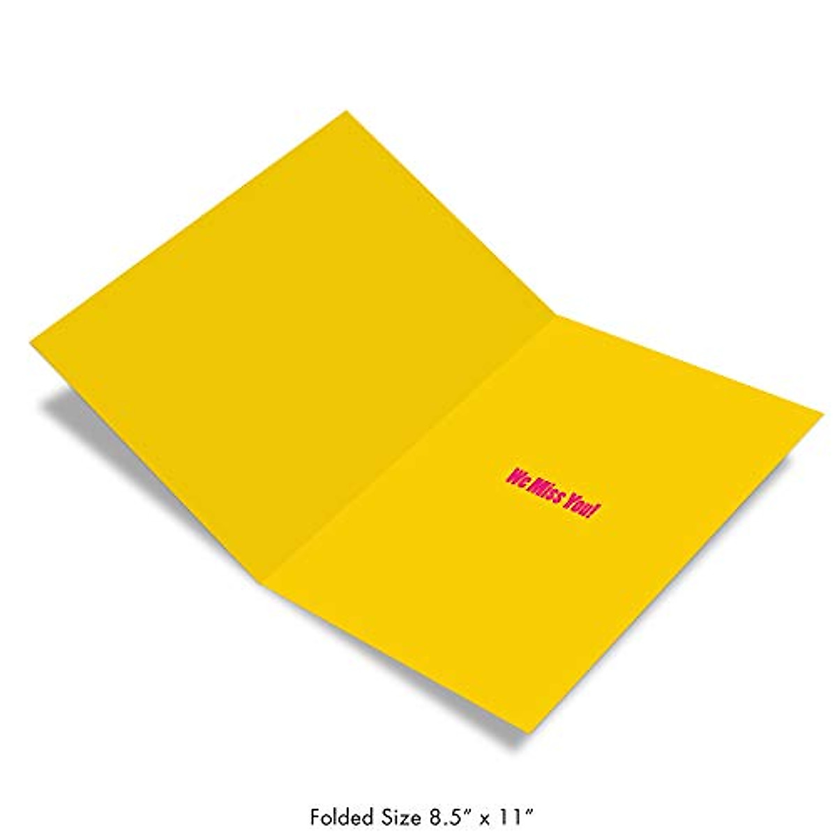 NobleWorks - Jumbo Loving Miss You Greeting Card with Envelope (Big 8.5 x 11 Inch) - Big, Bold Letters, Thinking of You Card from All of Us - A Big Miss You J2733MYG-US