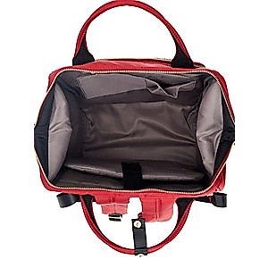 Kah&Kee Nylon Backpack Diaper Bag with Laptop Compartment Waterproof Work Travel School for Women Man (Wine)