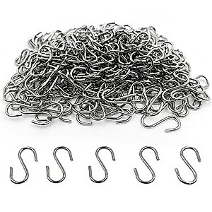 SourceTon 200Pcs 0.55 Inch S Hook Connectors Mini Metal Hook, Connector, DIY Supplies, Curtain Hanging, Key Ring, Jewelry Connector, Pet Tag Hook