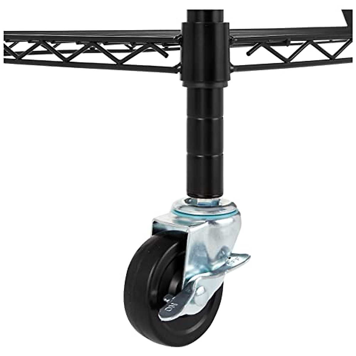 Amazon Basics 5-Shelf Adjustable, Heavy Duty Storage Shelving Unit on 4'' Wheel Casters, Metal Organizer Wire Rack, 30" L x 14" W x 64.75" H, Black
