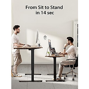 Marsail L Shaped Electric Standing Desk, 55x34 Inch Standing Desk Adjustable Height with Headphone Hook, Large Computer Desk Sit Stand Desk for Home Office Sturdy Writing Workstation