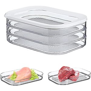 OHWATC Deli Meat Container for Fridge Airtight Lunch Meat Storage Boxes For Refrigerator Bacon Stackable Food Storage Boxes With Lid Meal Prep Containers For Cold Cuts BPA-Free (1 Lid, 1Pcs)