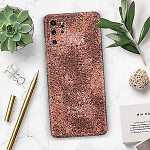 DesignSkinz Rose Gold Liquid Abstract Protective Vinyl Decal Wrap Skin Cover Compatible with The Samsung Galaxy S20 (Screen Trim & Back Glass Skin)