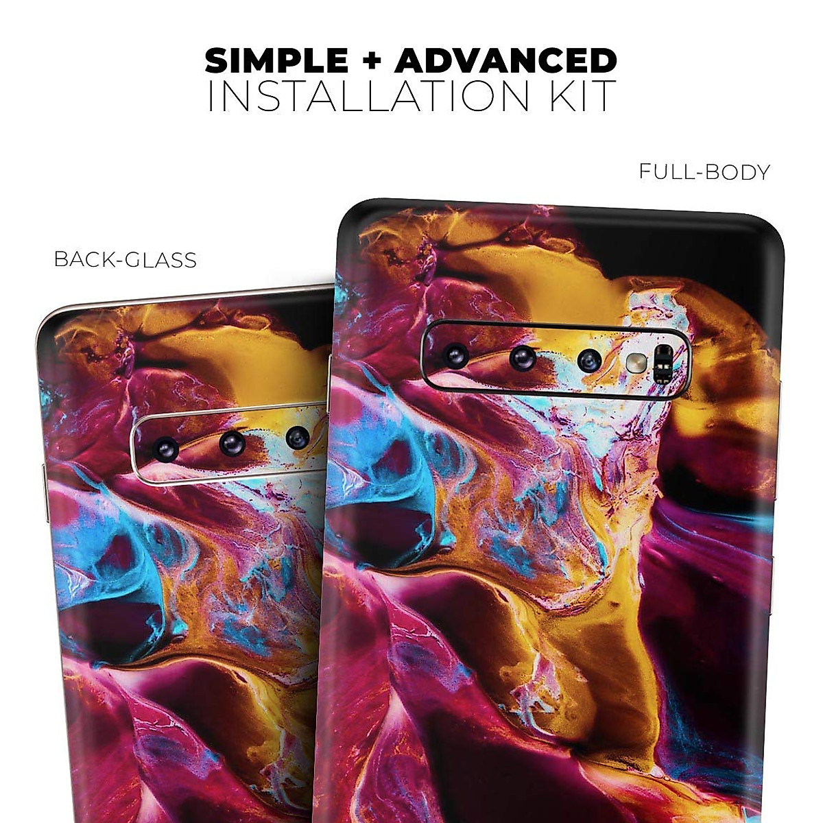 DesignSkinz Liquid Abstract Paint V33 Protective Vinyl Decal Wrap Skin Cover Compatible with The Samsung Galaxy S20 (Screen Trim & Back Glass Skin)