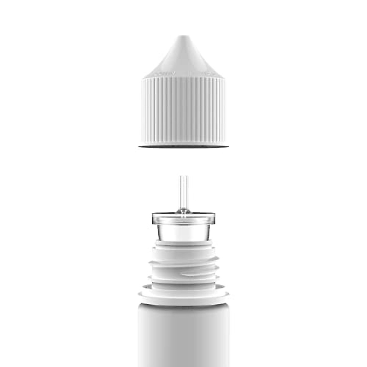 WHITE DROPPER EMPTY PET Chubby Gorilla V3 SQUEEZE BOTTLES - 120ml - with Plastic funnel, Pipette & 6 Label Stickers (6 pk) Solid White