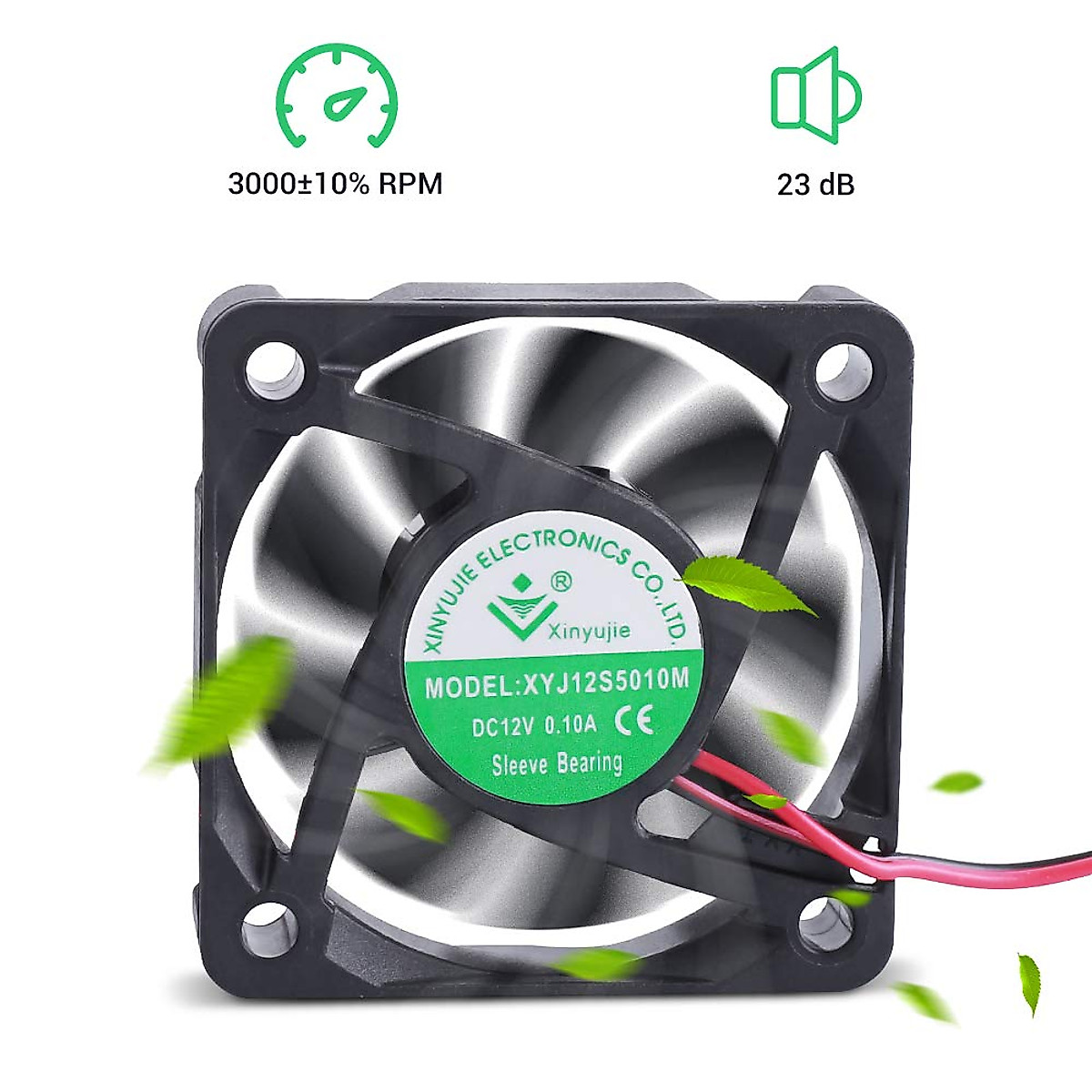 2 PCS 50mm 12V Cooling Fan, Icstation 0.08A 5010 5012 DC Silent Brushless Long Life Computer Fan for 3D Printer PC Computer Case Fan, 4200 RPM High 11.89 CFM