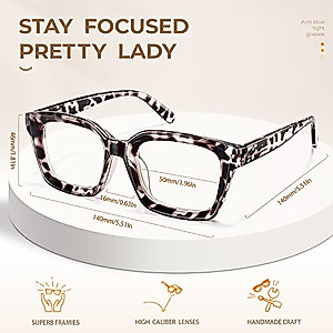 IBOANN Oversized Blue Light Glasses for Woman, Funky Fashion Glasses With Preppy Look, Eye Strain Computer Glasses