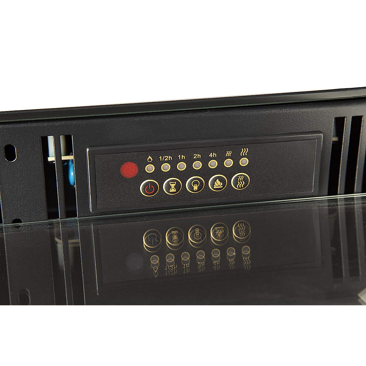 BurnBrite 88001 50-Inch Dual-use Wall Mount & Recessed Electric Fireplace with Crystals and Driftwood, Black