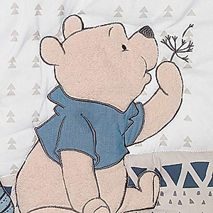 Lambs & Ivy Forever Pooh 3Piece Baby Crib Bedding Set, Blue