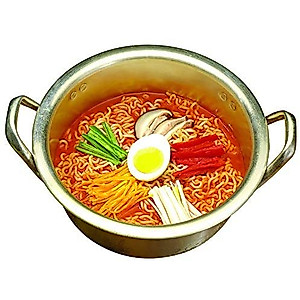Korean Ramen Noodle Pot 6.3"(16cm) + Chopstick (1 Pair) + Dish scrubber, Made in Korea (Standard version)