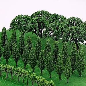 MARRTEUM Garden Landscape Model Dark Green Pine Tree 5 Inch(130 MM) Model Scene Accessory for Making Architecture Sand Table and Station Platform Model, 10 PCS