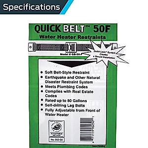 HoldRite QuickBelt for 80 Gallon Water Heater, Soft Belt, QB-50-F