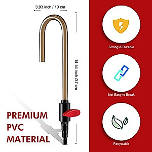 Dreyoo Aquarium Fish Tank Hook Water Changer, with Flow Switch, Quickly and Efficiently Helps Fill Your Water, Aquarium Vacuum Water Filler for Fish Tank, Suit for 1/2'', 5/8'' 3/4'' Hose