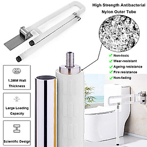 Foldable Toilet Grab Bar 304 Stainless Steel Shower Handrails Anti Slip Bathroom Seat Support Bar Flip-Up Bathtub Grab Arm Bar Hand Grip