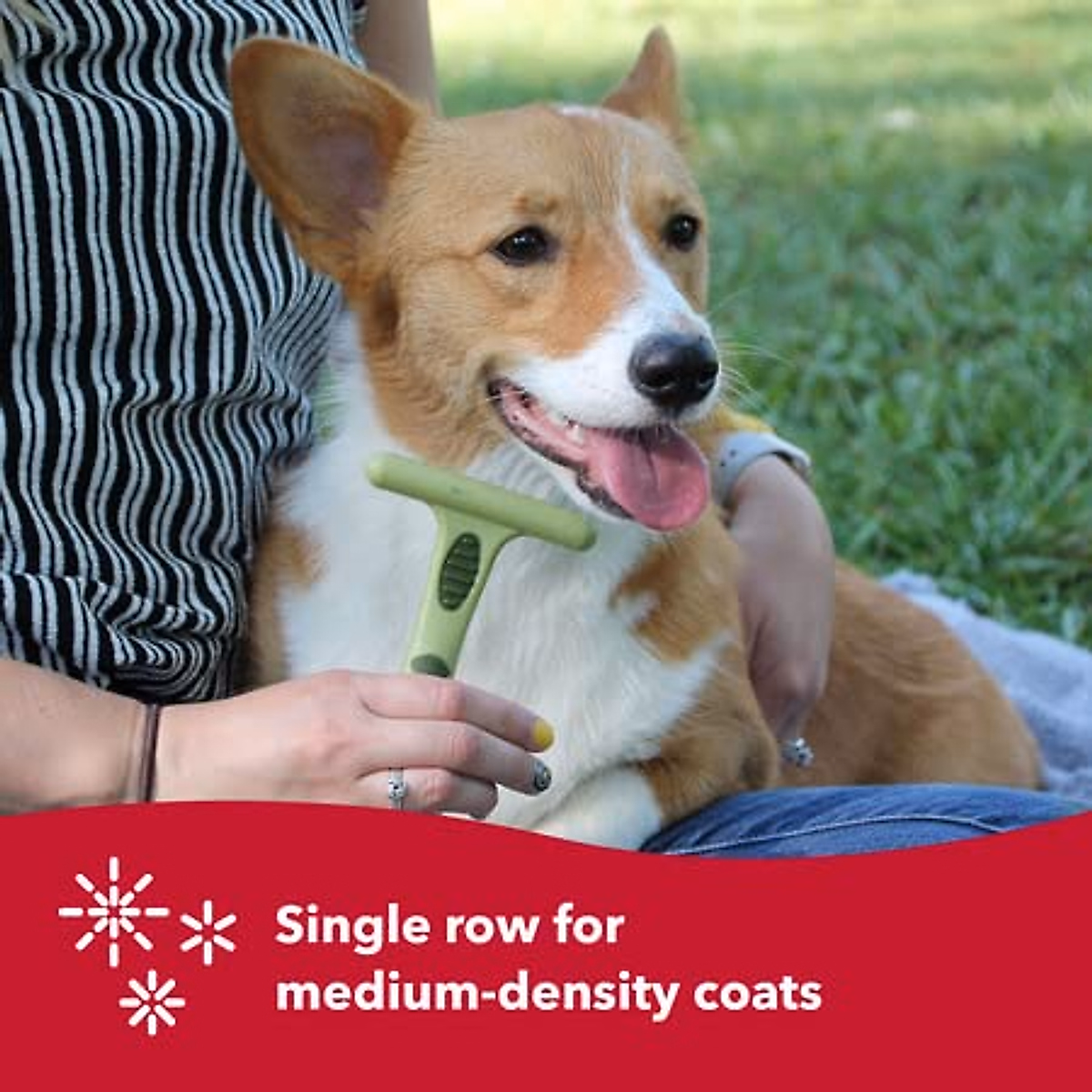 Coastal Pet Safari Dog Single Row Undercoat Rake - Undercoat Brush for Dogs with Medium and Long Hair - Dog Detangler Comb and Dematting Brush - Single Row