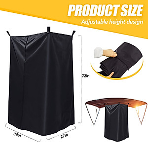 Boats Privacy Curtain Boat Changing Room with Bag Portable Privacy Tent Easy Up Pontoon Boat Enclosure Privacy Partition for Pontoons Boat Hanging Tent 27" W x 30" D x 72" H (Black)