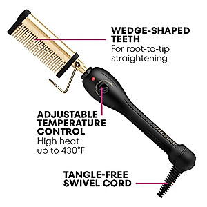 Gold N Hot Professional 24K Gold Pressing & Styling Comb | Great for Lifting and Straightening