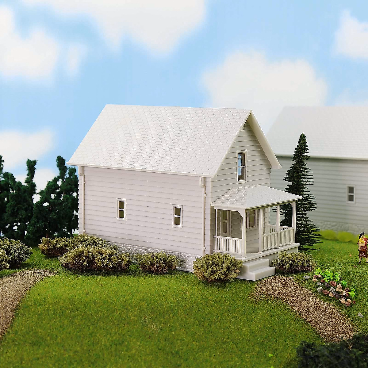 O Scale Model Blank Buildlings Kit Unassembled House for Model Train Layout JZ01JJ (O Scale-1 Unit) DIY Christmas Village Room