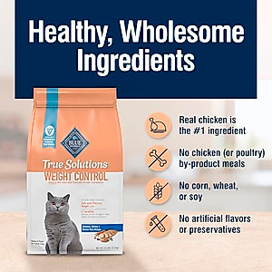 Blue Buffalo True Solutions Weight Control Natural Dry Cat Food for Adult Cats, Chicken, 11-lb. Bag