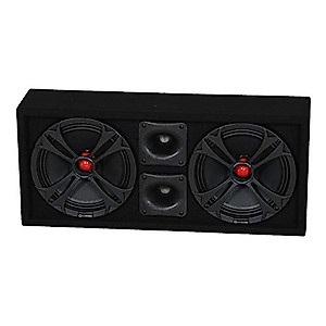 Q Power Chuchero Dual Pre Loaded 10 Inch Speaker Sub Box Enclosure w/ 2 Tweeters