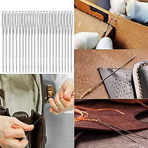 23 PCS Large Eye Sewing Needles, 2.36in Sewing Sharp Needles, Leather Needle Embroidery Thread Needle, Stainless Steel Yarn Knitting Needles with a 3.3in Plastic Bottle