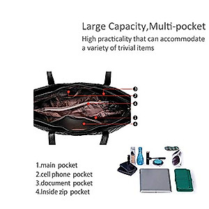 NICOLE&DORIS Fashion Handbag Crossbody Shoulder Bag Purse 3pcs Bag Tote Soft PU Leather Blue