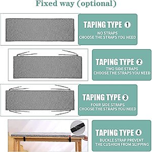 Custom Bench Thickened Foam Cushion, Indoor Outdoor Bench Personalized Cushion, Bench Seat Size Bay Window Indoor, Outdoor Furniture Non-Slip Bottom Garden Kitchen Cushions Personalized with Bottom