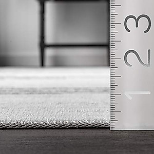 nuLOOM Romina Machine Washable Diamond Stripes Area Rug, Ivory, 5 x 8 ft