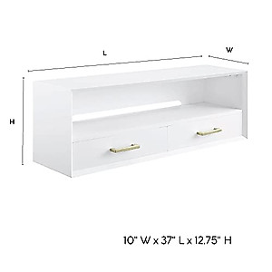 Classic Brands Canton 4 Drawer Wood Dress with 2 Drawer Top Storage Hutch, White