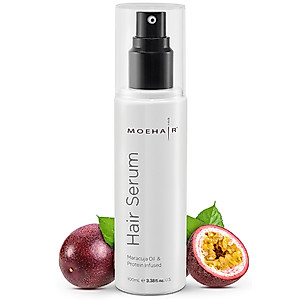 MOEHAIR Anti Frizz Hair Serum | Infused with Maracuja Oil and Protein | Hair Serum for Frizzy Hair | Paraben and Sulfate-Free Hair Smoothing Serum | For Strong and Silky Hair (3.38 Fl. Oz)