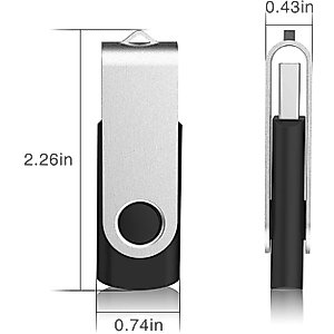 HWJK USB 2.0 128MB Flash Memory Stick Drive Swivel Thumb Drives Bulk 10 Pack, with LED Indicator, 10 x Removable White Labels (10PCS 128MB Blue)